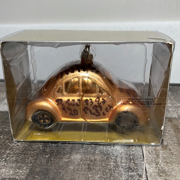 Holiday | Amc Leopard Print Glass Vw Bug Christmas Ornament | Poshmark